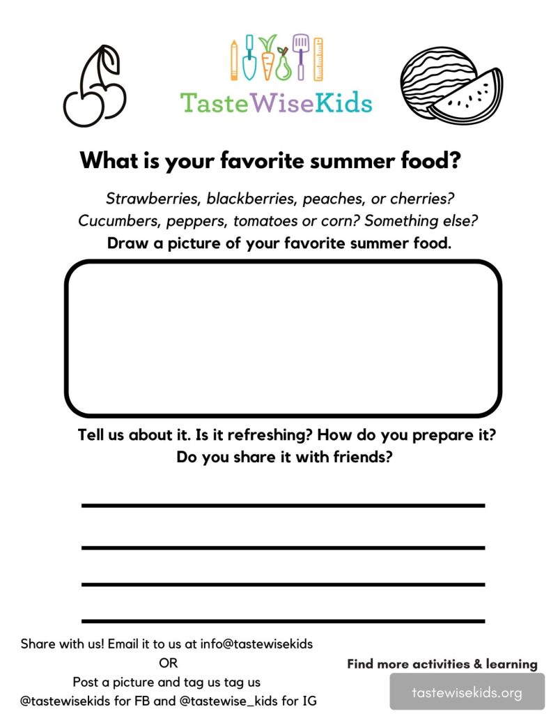 Summer Fun TWKatHome Activity - TasteWise Kids